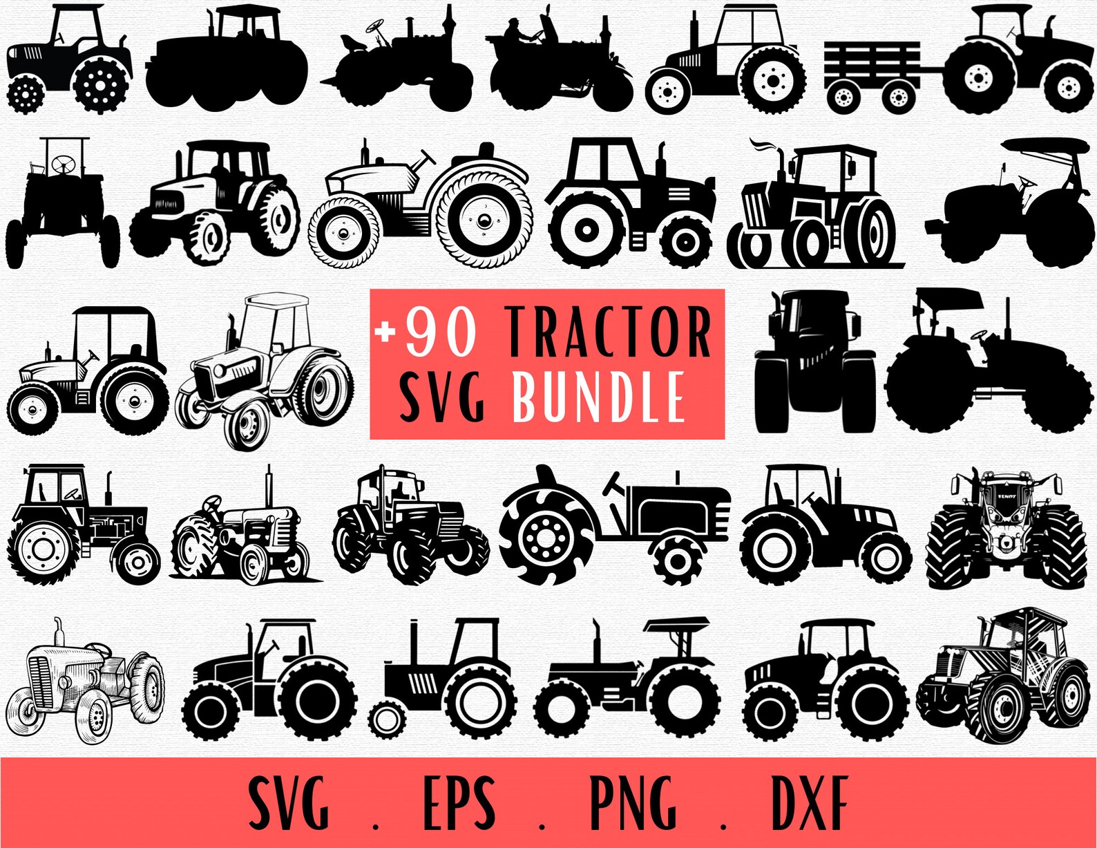 Tractors SVG Bundle Tractor Png Farm Tractor Svg Farming - Etsy