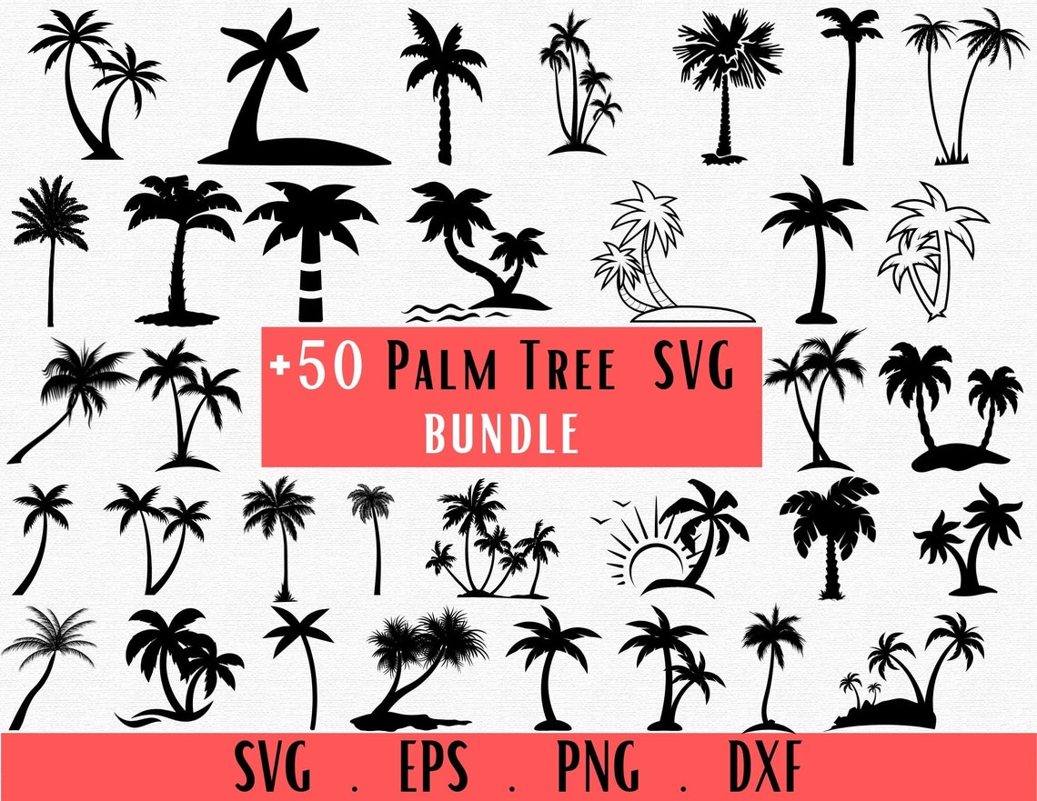 Palm Tree Svg Bundle Tropical Tree Svg Beach Palm SVG - Etsy