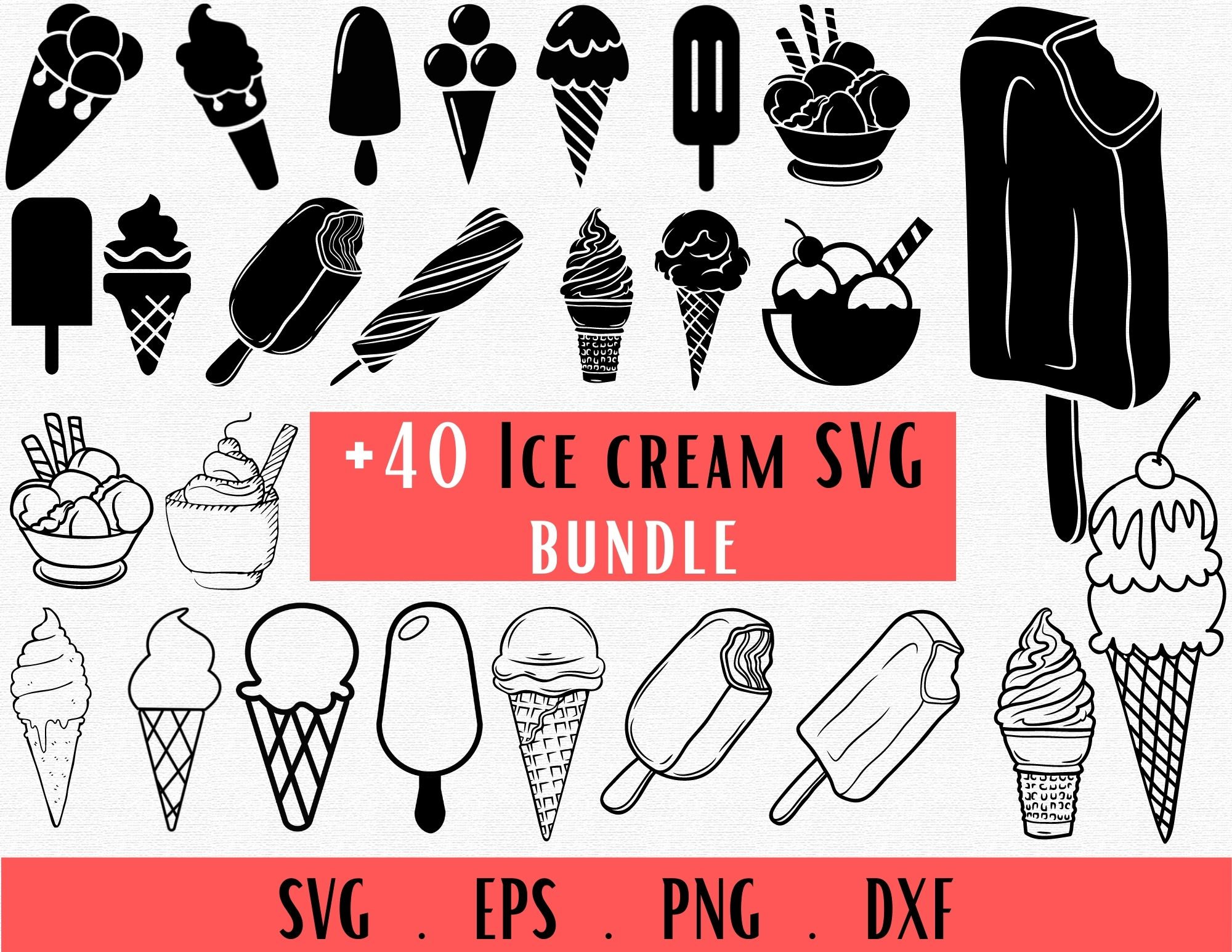Ice Cream Svg ice Cream Cone Svg Cute Summer Clipart Ice - Etsy