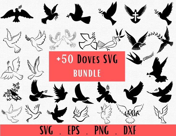 Doves Svg Dove Vector Dove Clipart Peace Svg Dove - Etsy