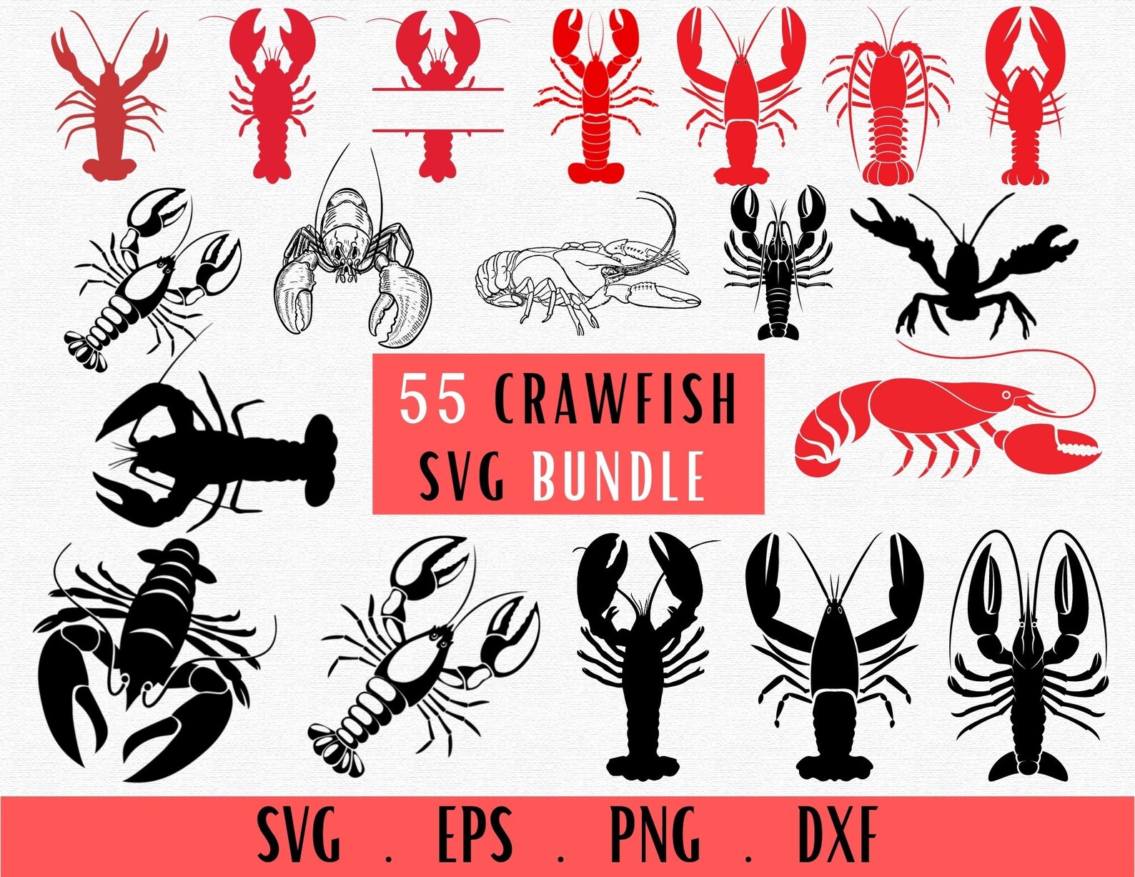 Crawfish Svg, Crawfish Png, Crawfish Boil Svg, Crawfish Clipart ...
