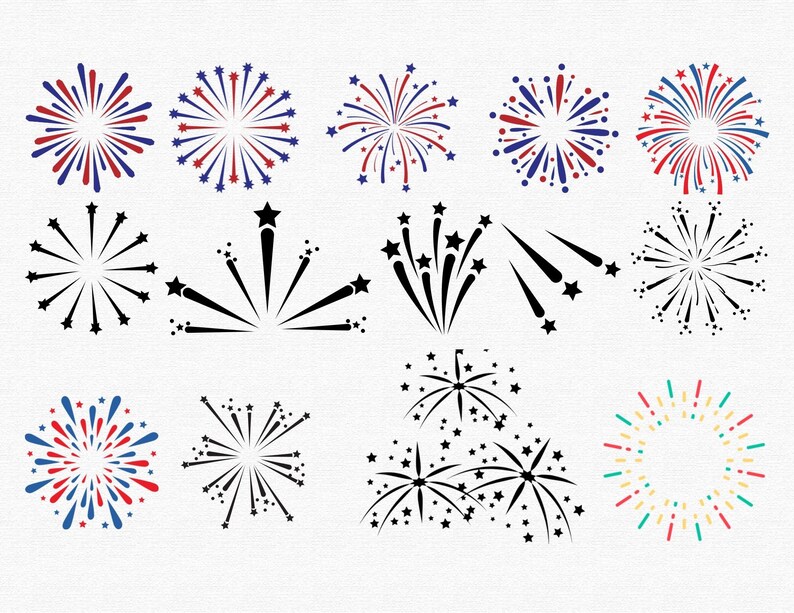 Fireworks Svg Fireworks Svg Bundle Fireworks Clipart 4th of - Etsy
