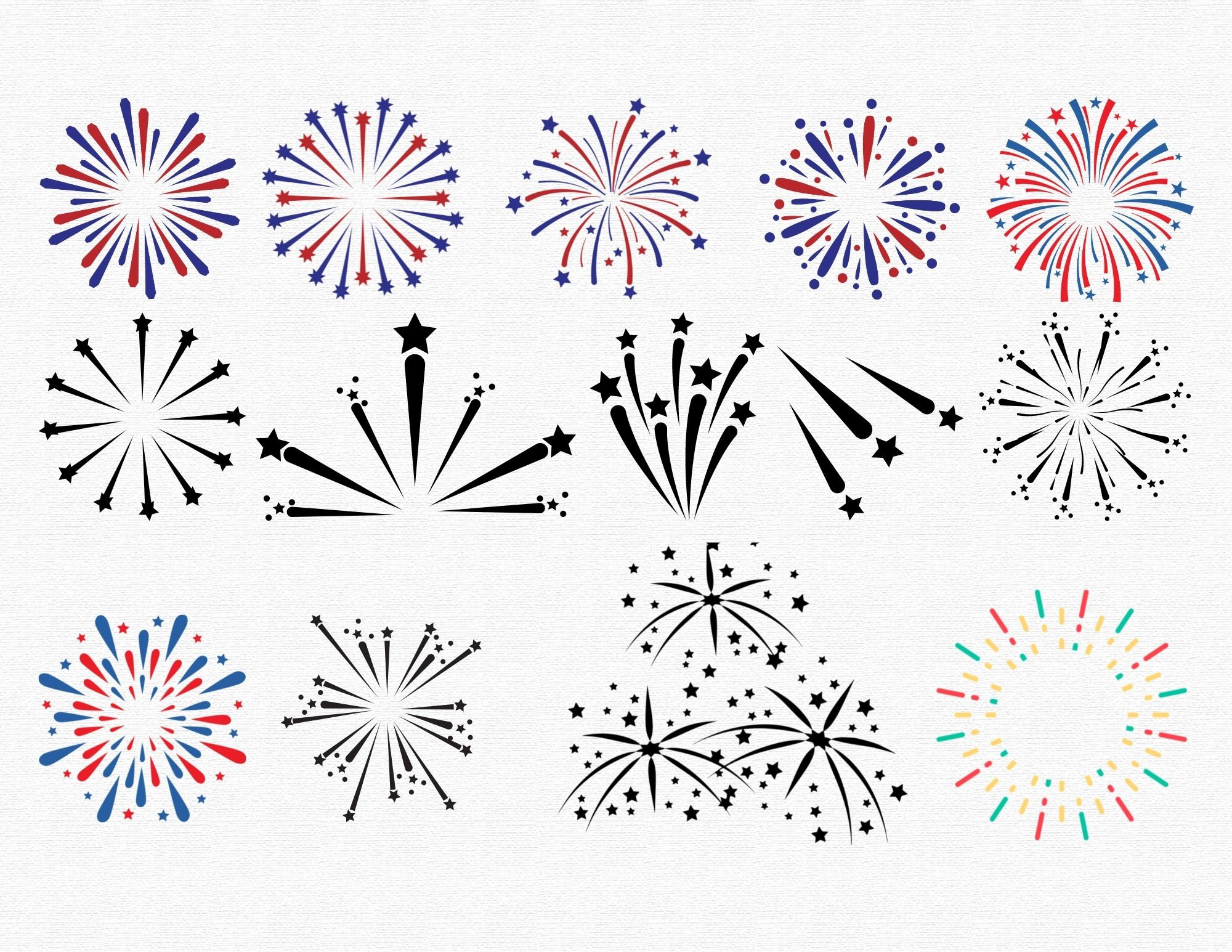 Fireworks Svg Fireworks Svg Bundle Fireworks Clipart 4th of - Etsy