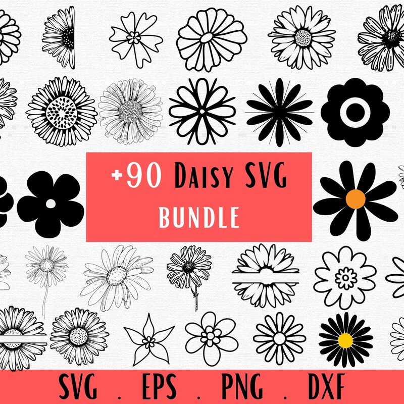 White Daisy Svg - Etsy
