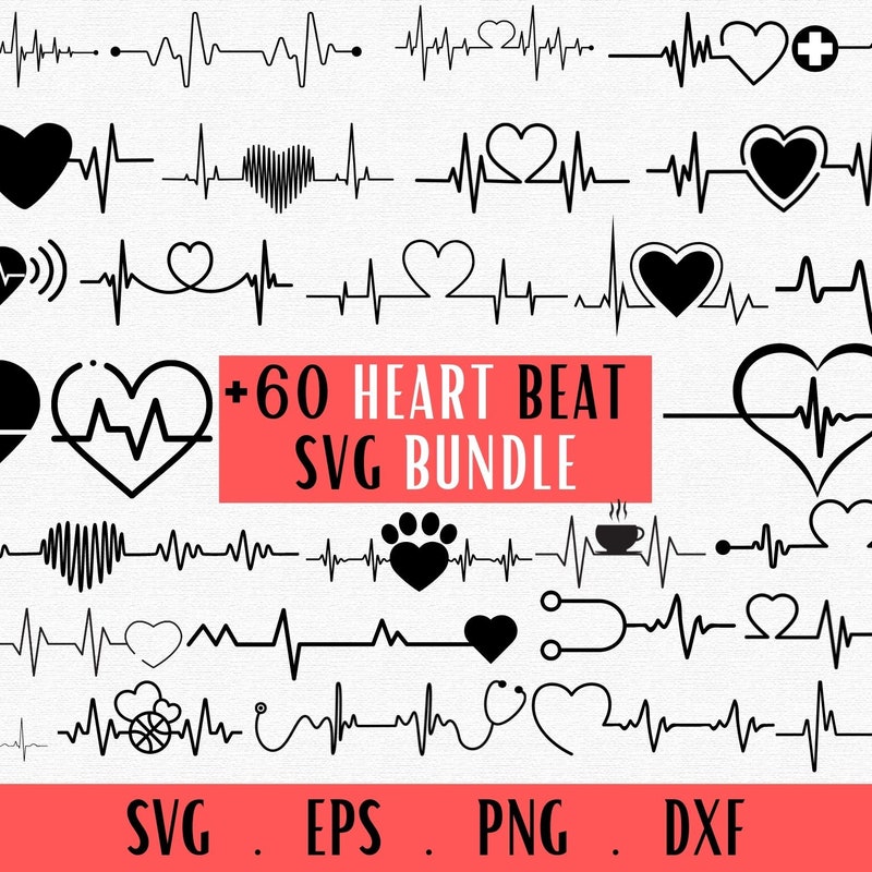 Heartbeat Svg - Etsy