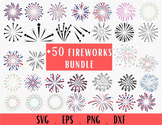 Fireworks Svg Fireworks Svg Bundle Fireworks Clipart 4th of - Etsy
