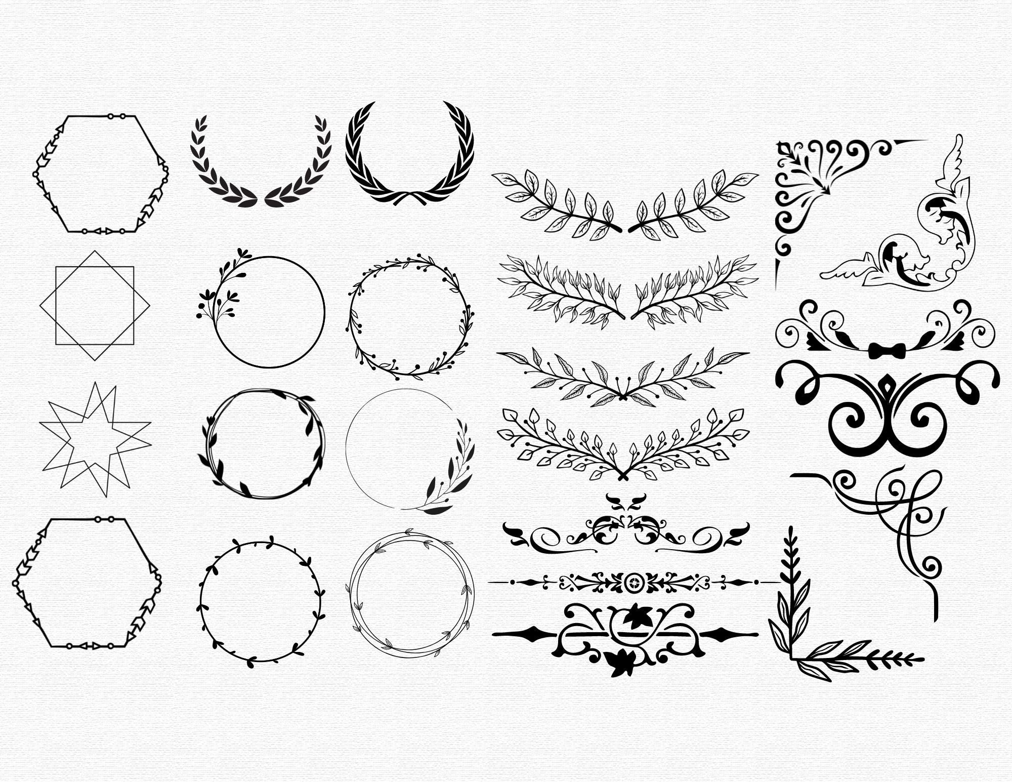190 Decorative Elements SVG Flourishes SVG Swirls SVG - Etsy