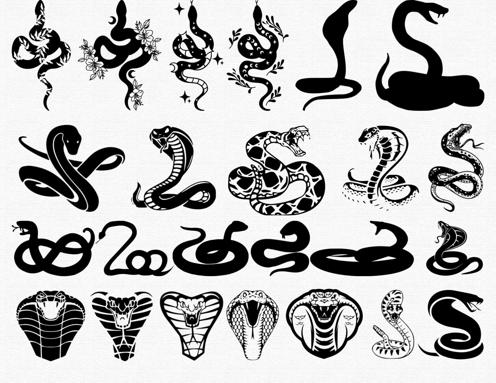 Snake Svg Bundle Snake Clipart Png Boho Snake Svg Snake - Etsy