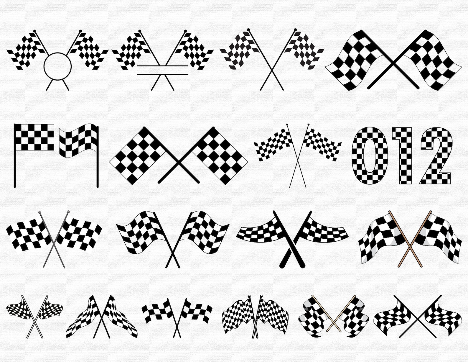 Checkered Flag Svg Start Flags Svg Checkerboard Svg Racing - Etsy