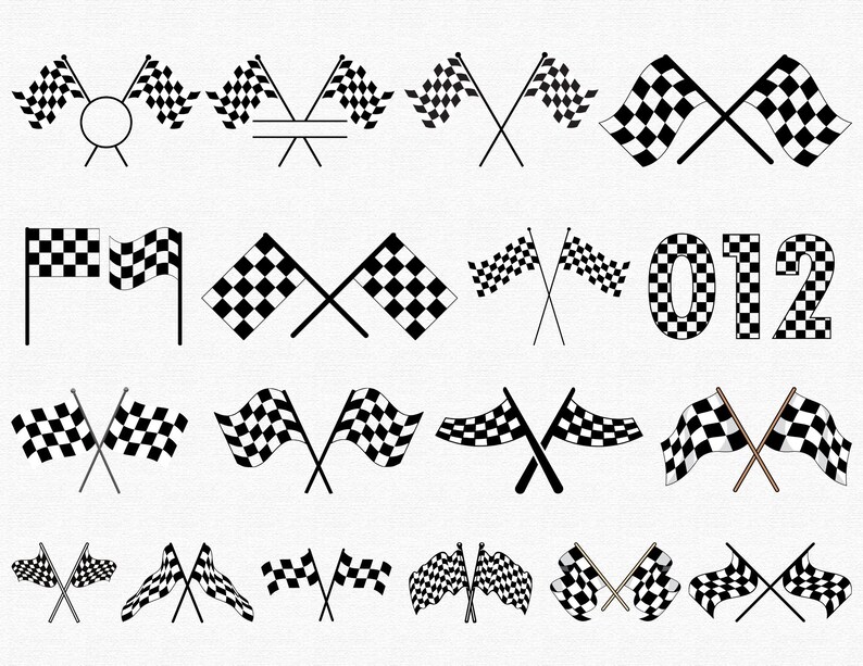 Checkered Flag Svg Start Flags Svg Checkerboard Svg Racing - Etsy
