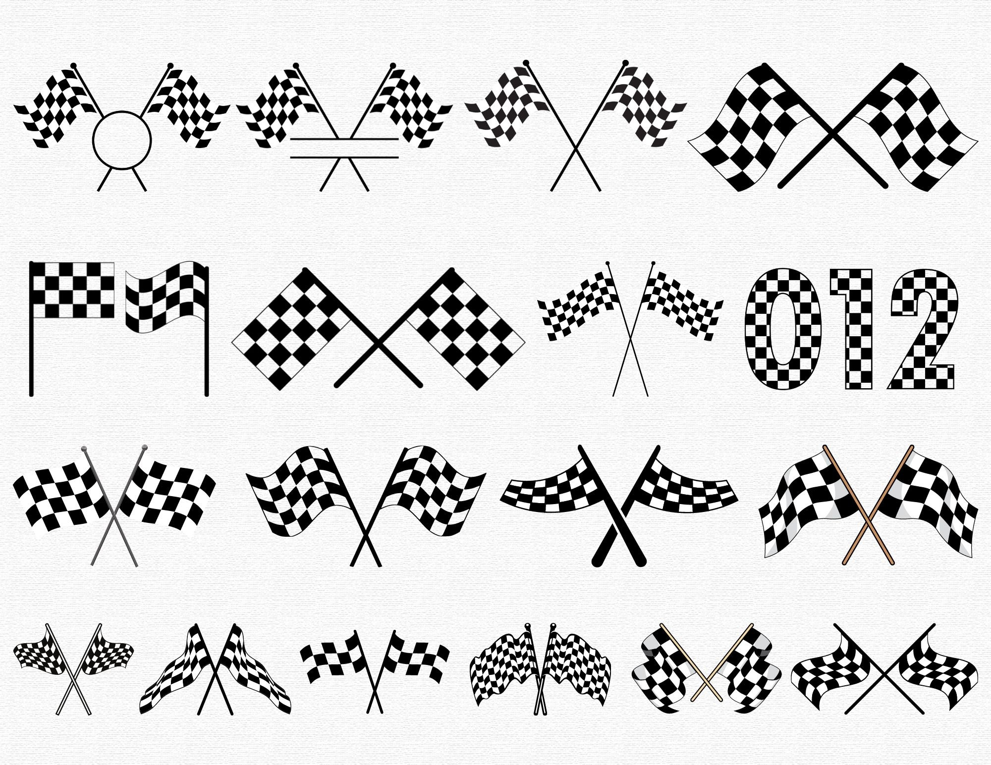 Checkered Flag Svg Start Flags Svg Checkerboard Svg Racing - Etsy