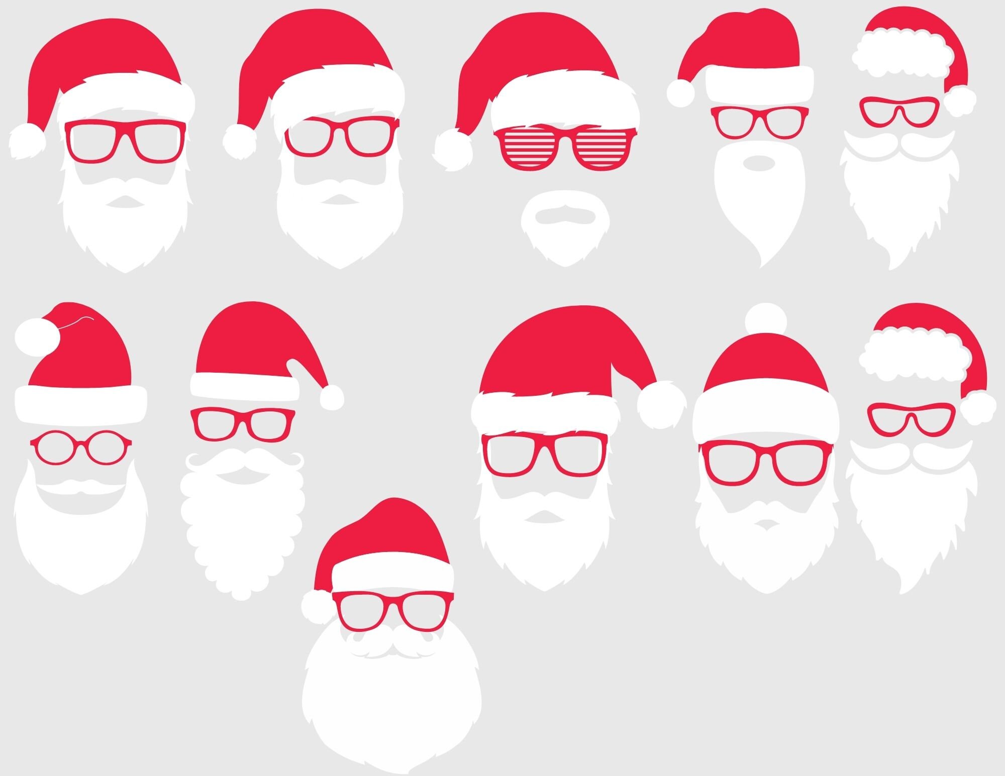 Santa in Sunglasses Svg Santa Sunglasses Svg Santas Beard - Etsy