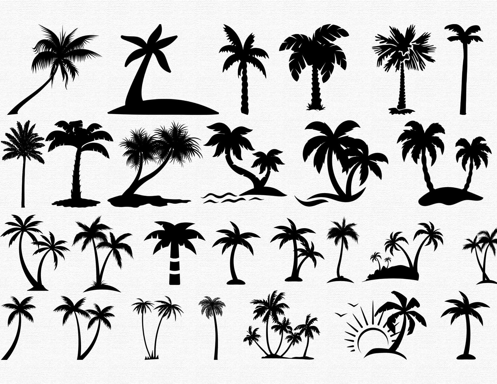Palm Tree Svg Bundle Tropical Tree Svg Beach Palm SVG - Etsy