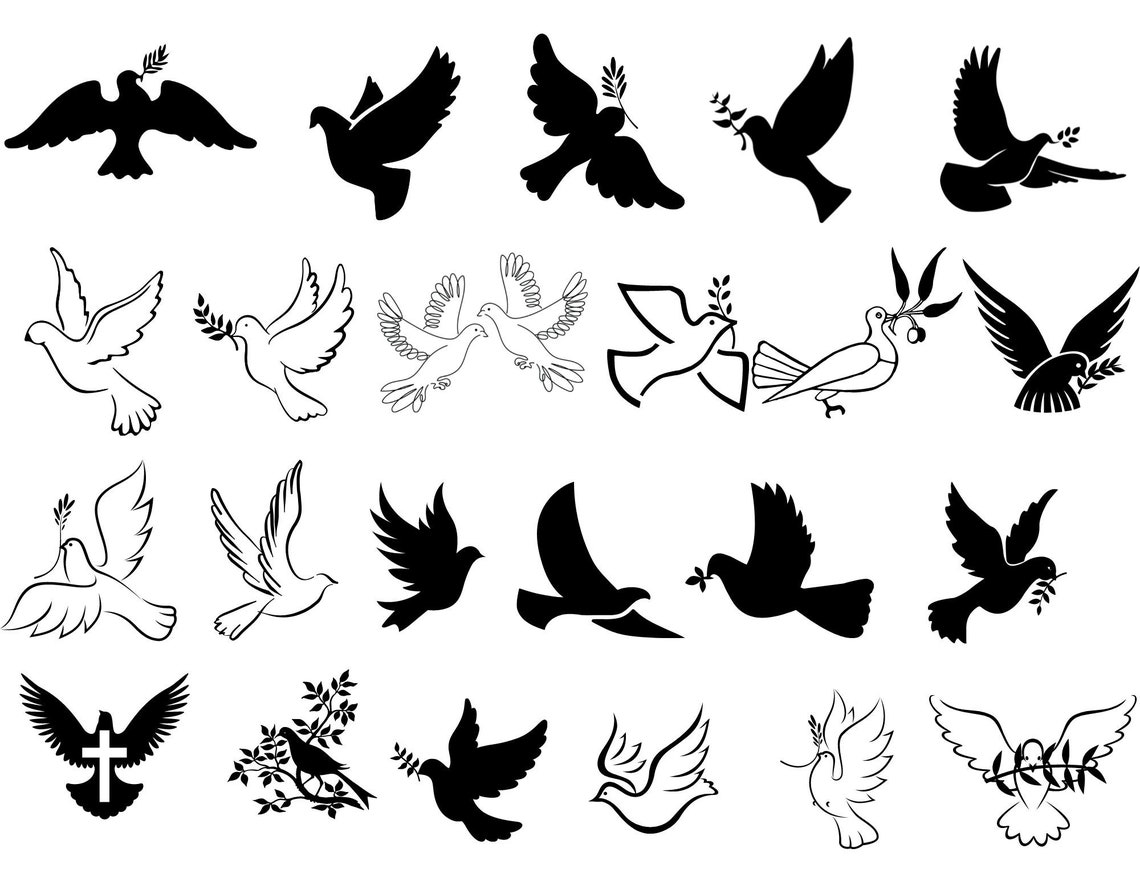 Doves Svg Dove Vector Dove Clipart Peace Svg Dove - Etsy
