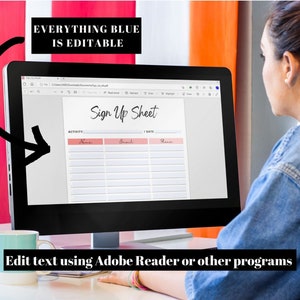 Editable Sign up Sheet, Minimalist Sign up Form, PRINTABLE Sign up ...