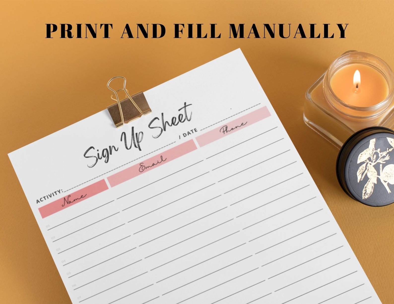 Editable Sign up Sheet Minimalist Sign up Form PRINTABLE - Etsy