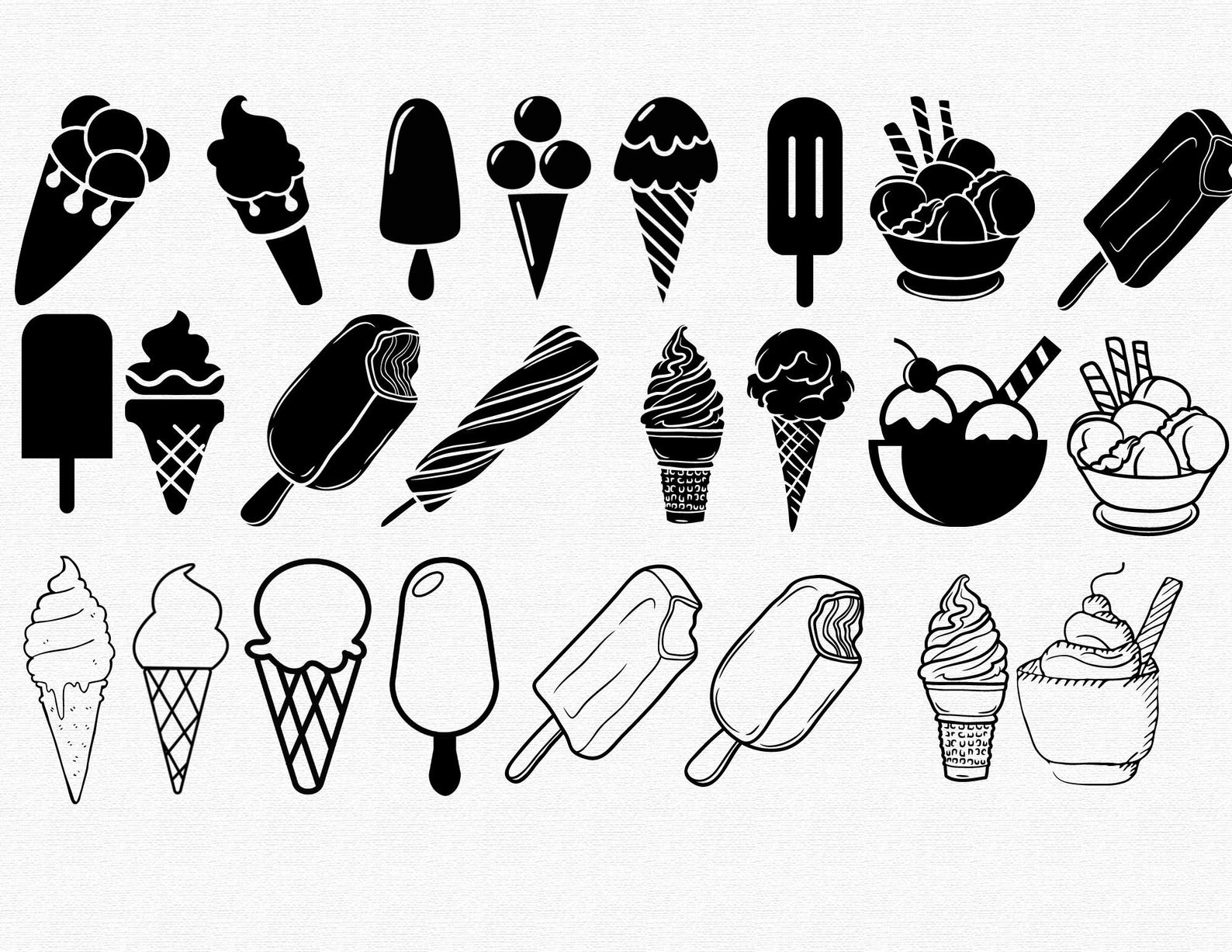 Ice Cream Svg Ice Cream Cone Svg Cute Summer Clipart Ice Etsy
