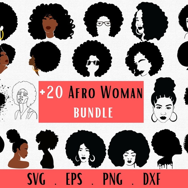 Afro Woman Svg - Etsy