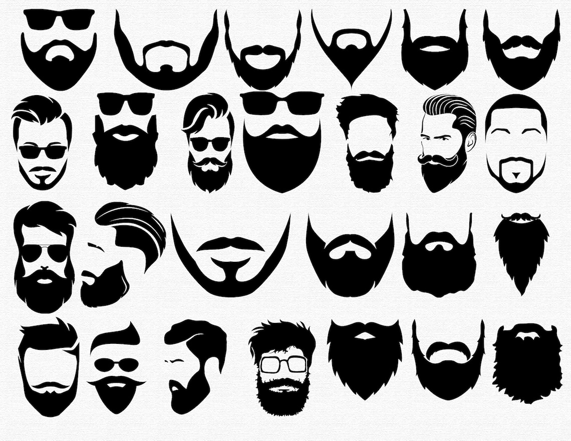 Beard Svg Bearded Man Svg Beard Cut Files Beard Clipart - Etsy