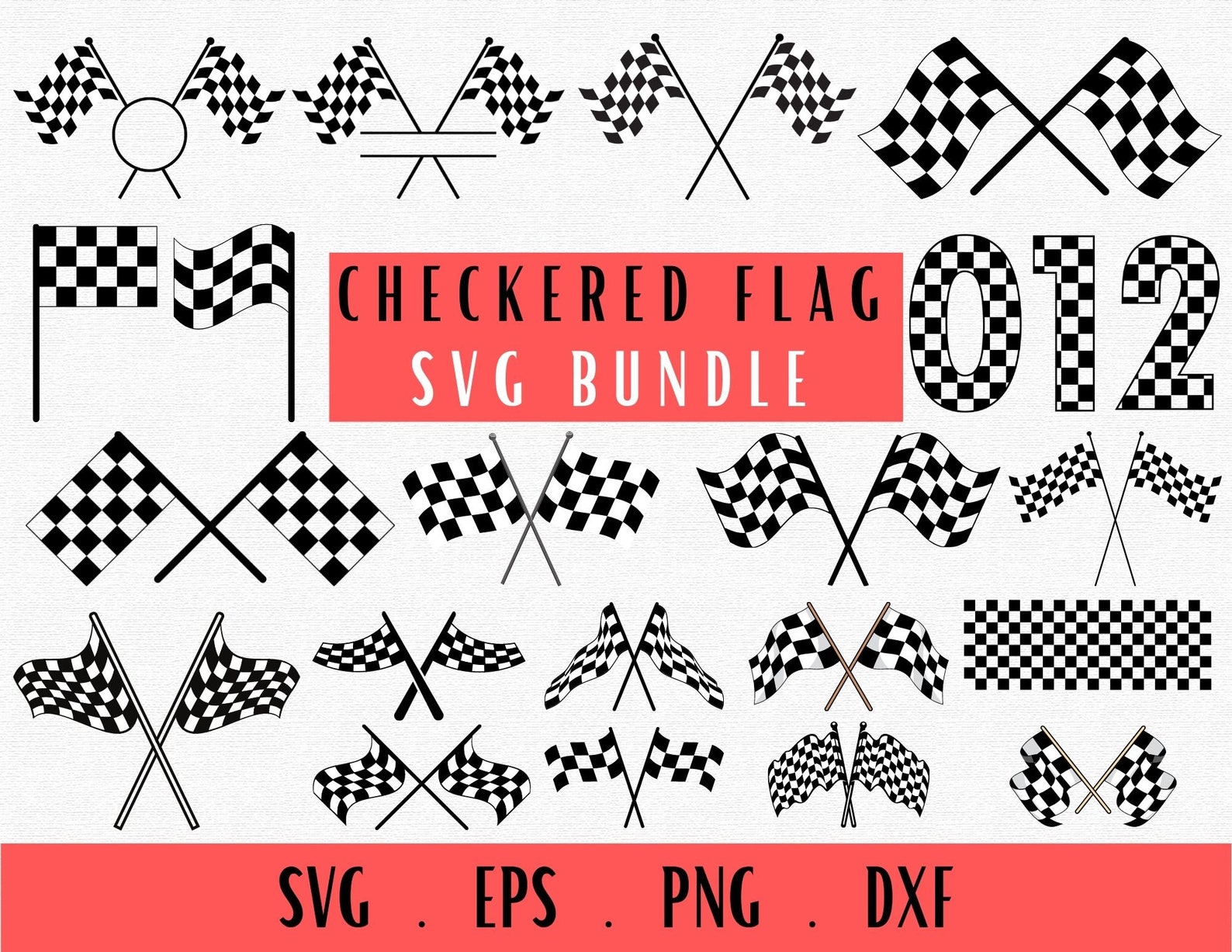Checkered Flag Svg Start Flags Svg Checkerboard Svg Racing - Etsy