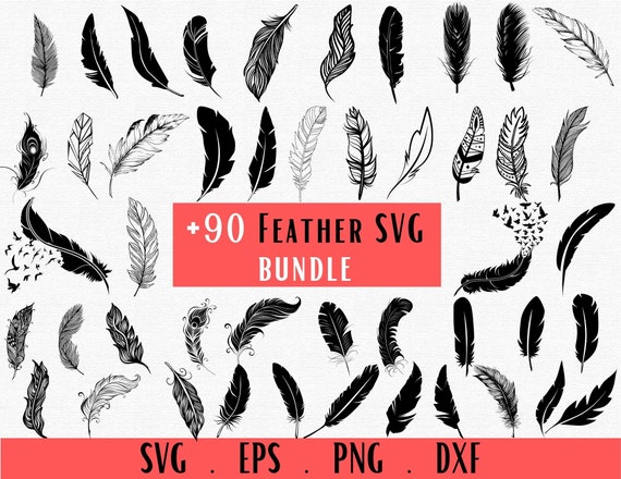 Feather SVG Feather Clipart Feather Silhouette Peacock Svg - Etsy