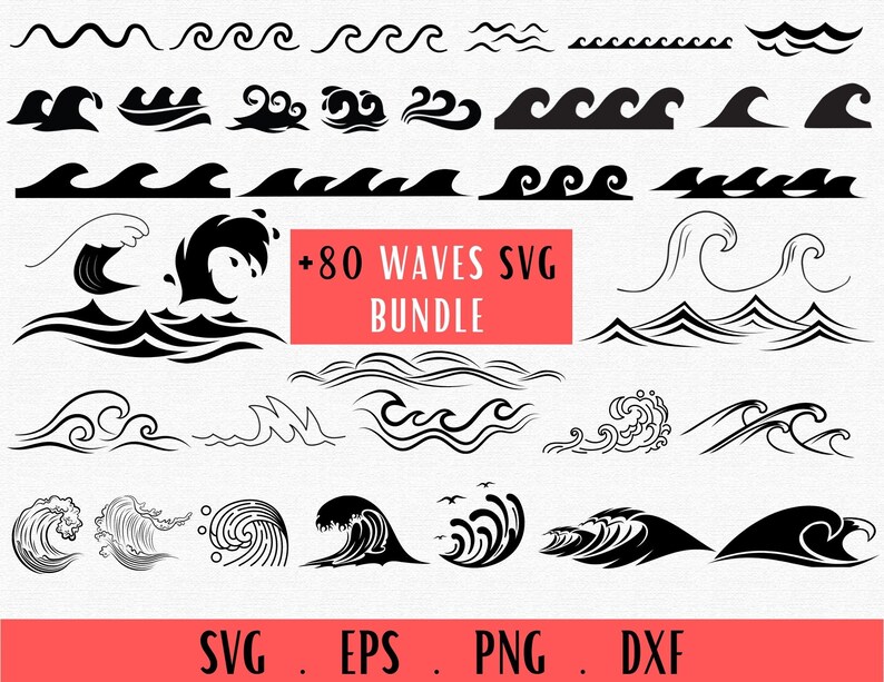 Waves Svg Ocean Svg Wave Svg Wave Clipart Wave Vector - Etsy