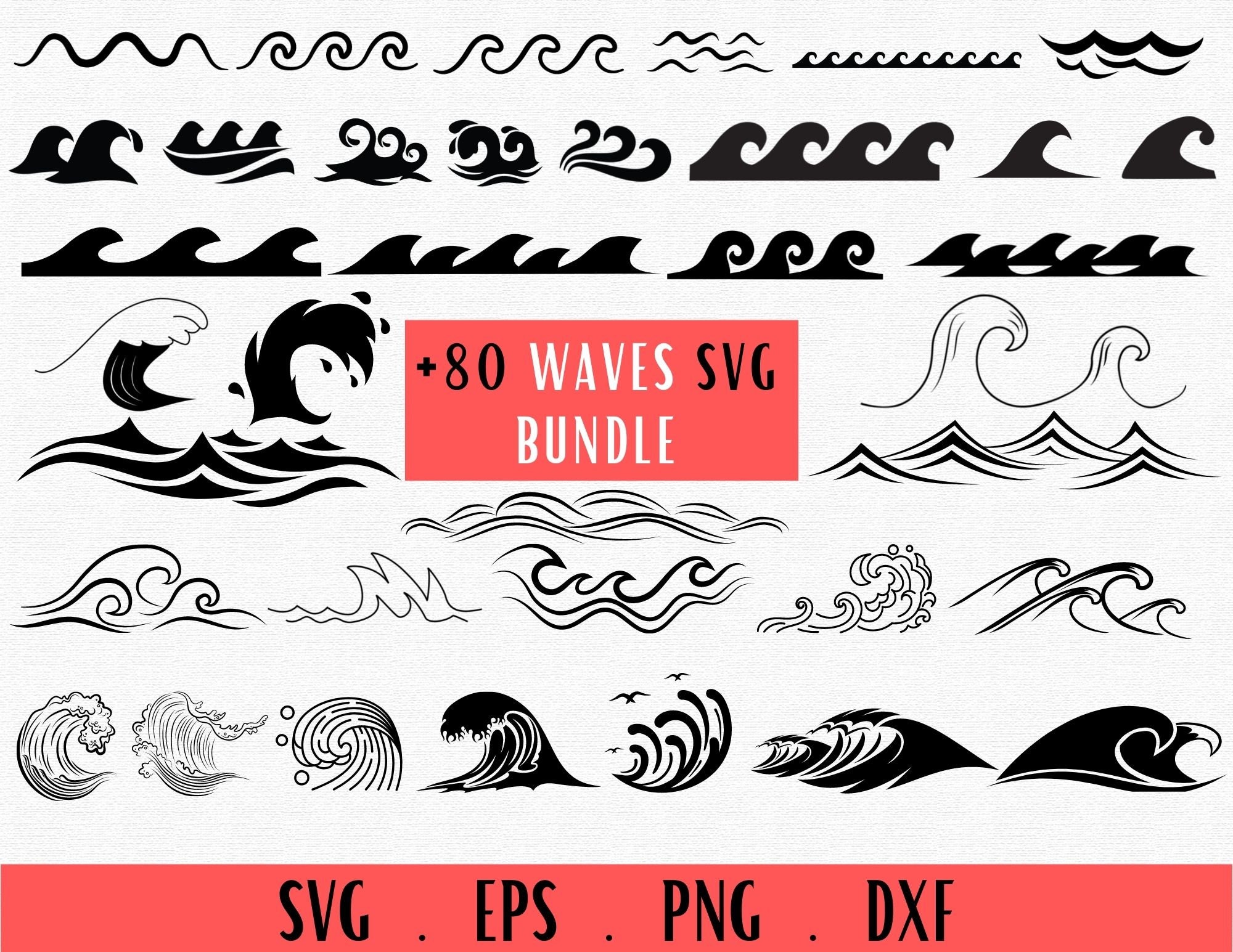 Waves Svg Ocean Svg Wave Svg Wave Clipart Wave Vector - Etsy UK