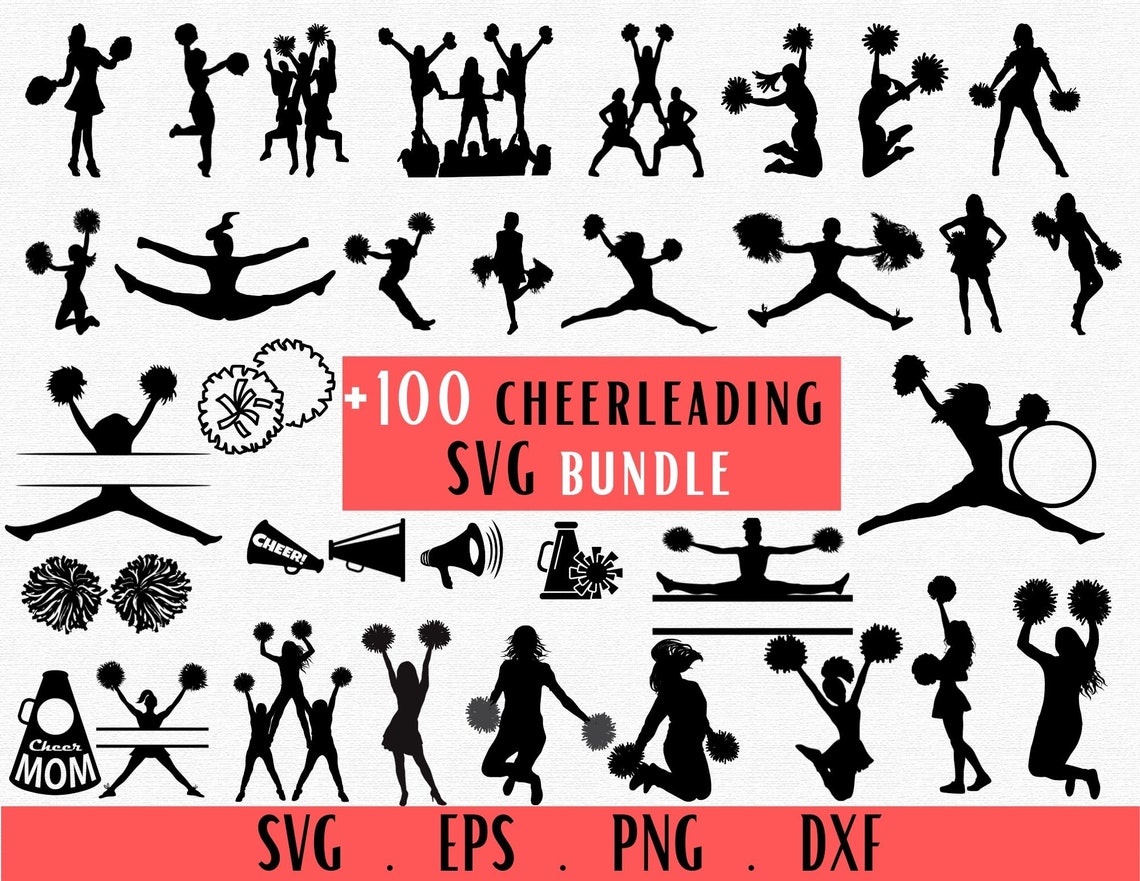 Cheerleader Svg Bundle Cheer Silhouette Svg Cheer Mom Svg - Etsy