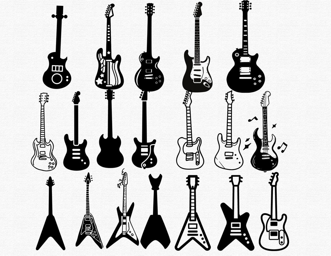 Electric Guitar Svg Music Guitar Svg Acoustic Guitar Svg - Etsy