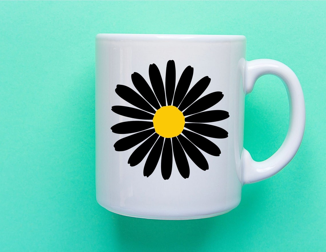 Daisy Svg DAISY Flower Clipart Daisy Monogram Svg Half - Etsy