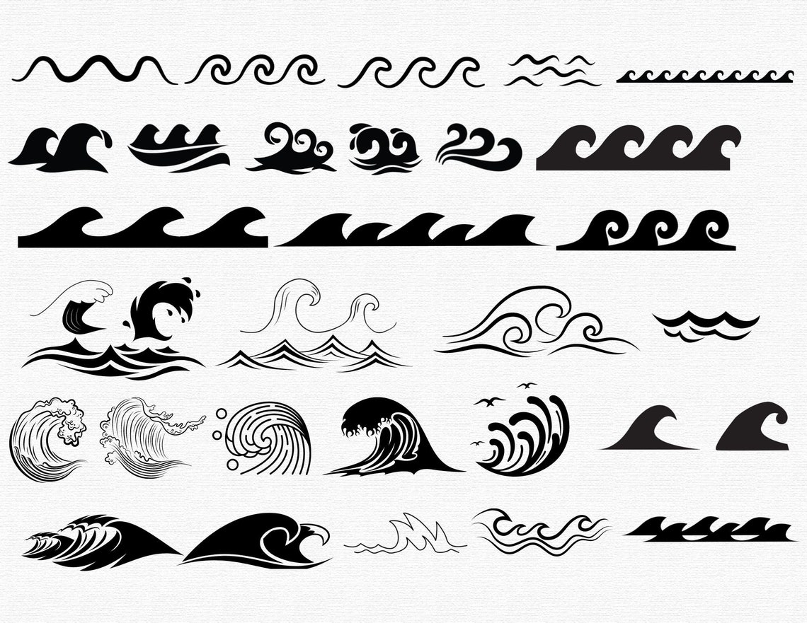 Waves Svg Ocean Svg Wave Svg Wave Clipart Wave Vector - Etsy UK