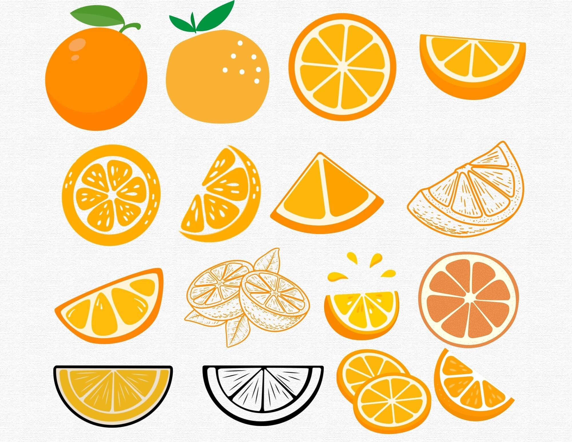 Orange Slice Svg Orange Fruit SVG Vector Mandarin Orange - Etsy