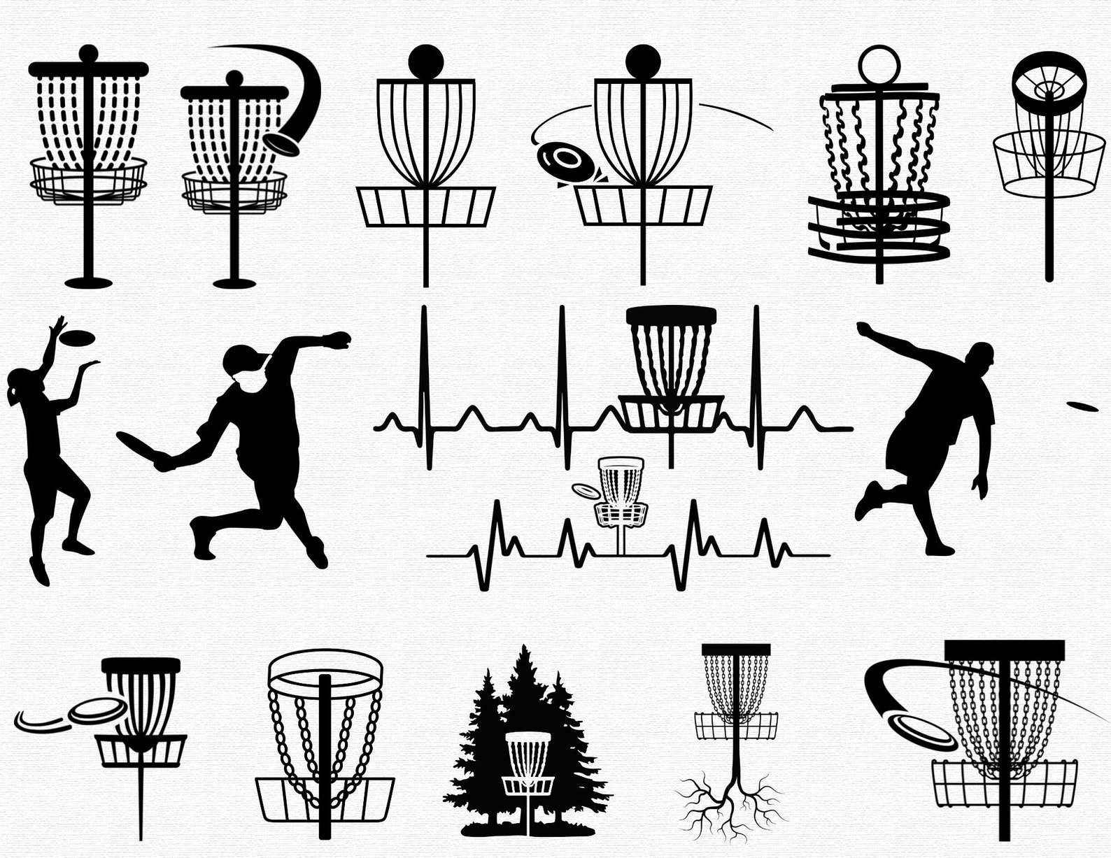 Disc Golf Svg Disc Golf Vector Clipart Golfer Svg Frisbee | Etsy