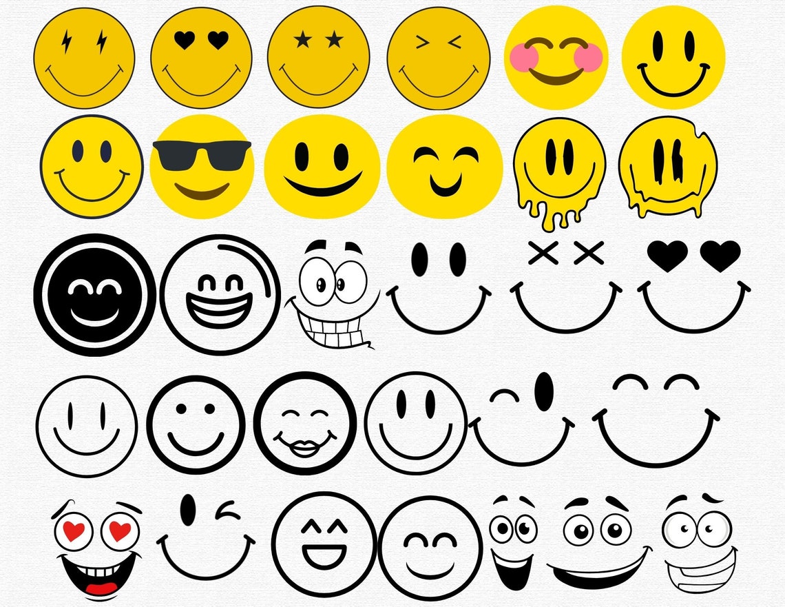 Smiley Face Svg Smiley Svg Emoji Svg Happy Face Svg Melted - Etsy