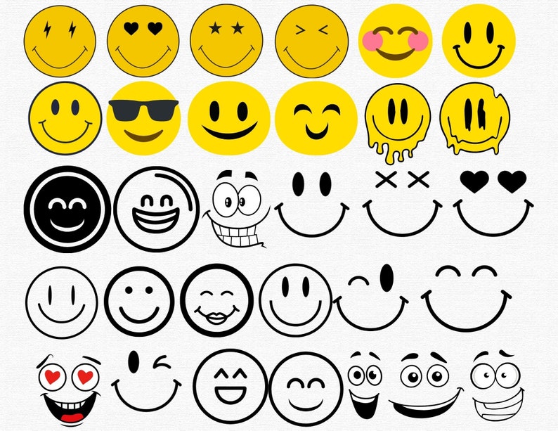 Smiley Face Svg Smiley Svg Emoji Svg Happy Face Svg Melted - Etsy
