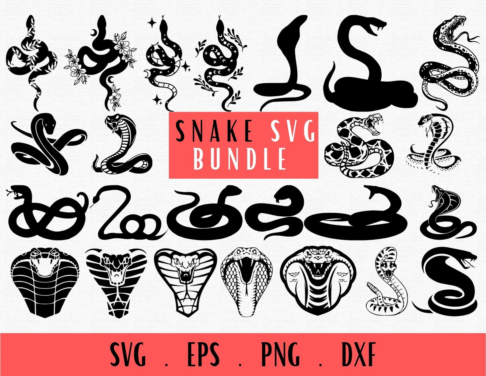 Snake Svg Bundle Snake Clipart Png Boho Snake Svg Snake - Etsy UK