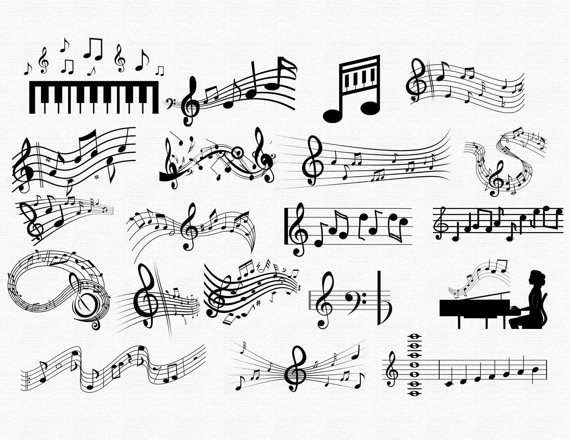 Music Notes Svg Musical Notes Clipart Musical Notes Svg - Etsy