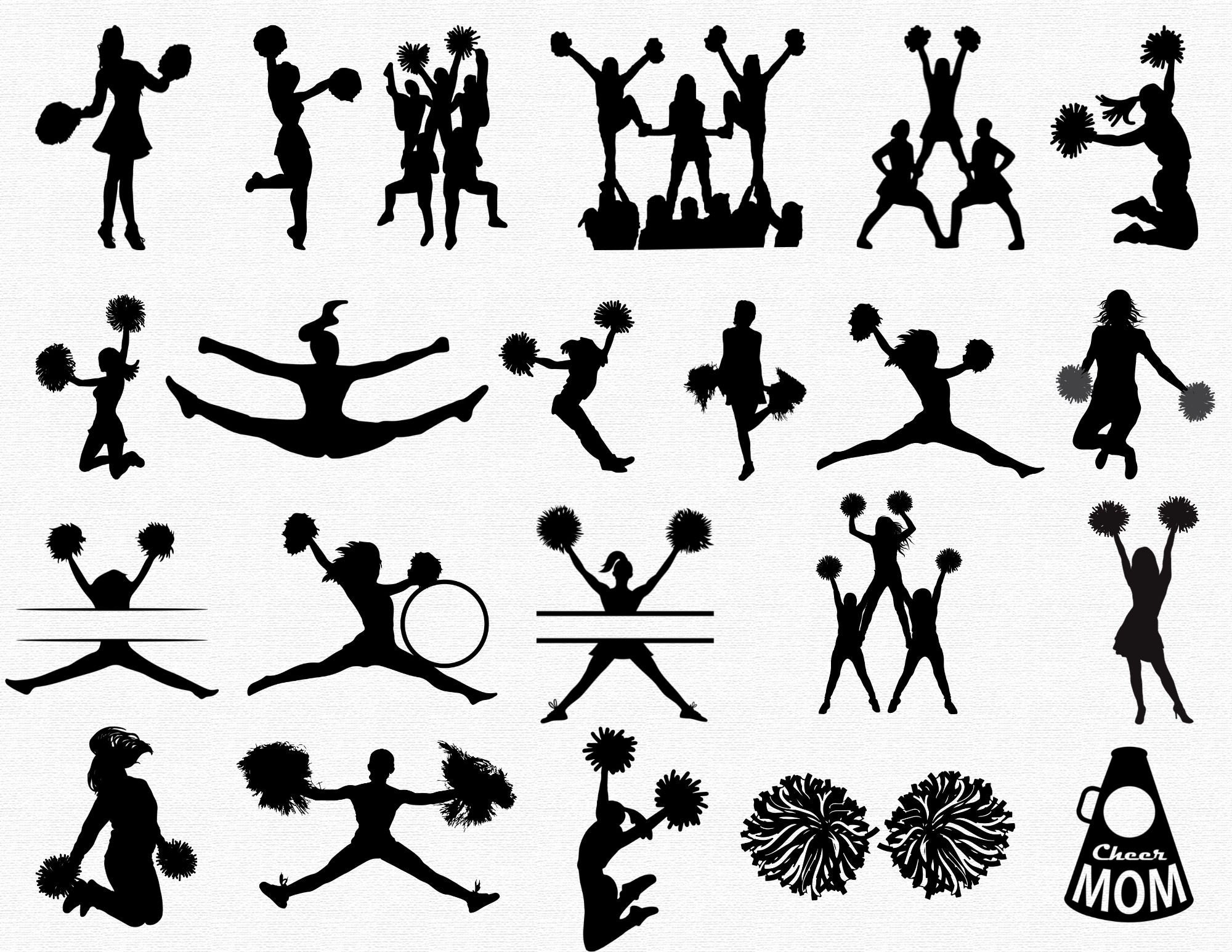 Cheerleader Svg Bundle Cheer Silhouette Svg Cheer Mom Svg - Etsy