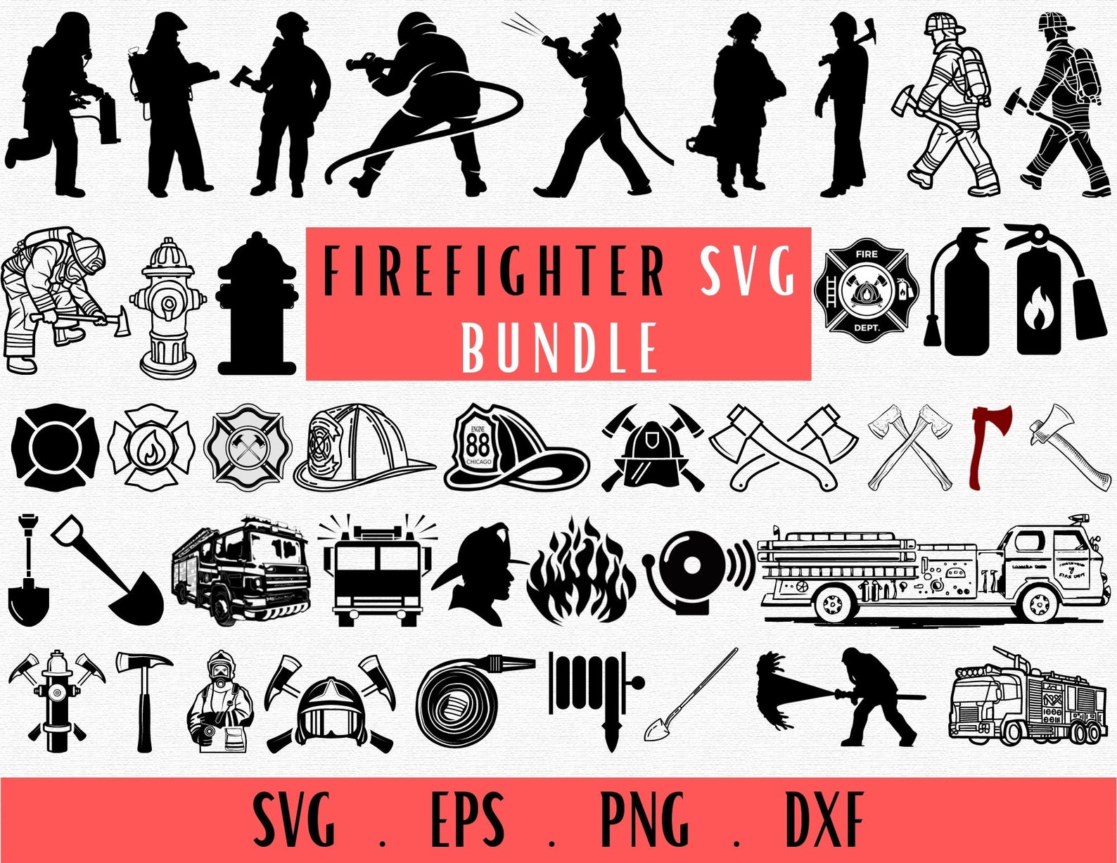 Firefighter Svg Fire Department Svg Firefighter Clipart - Etsy