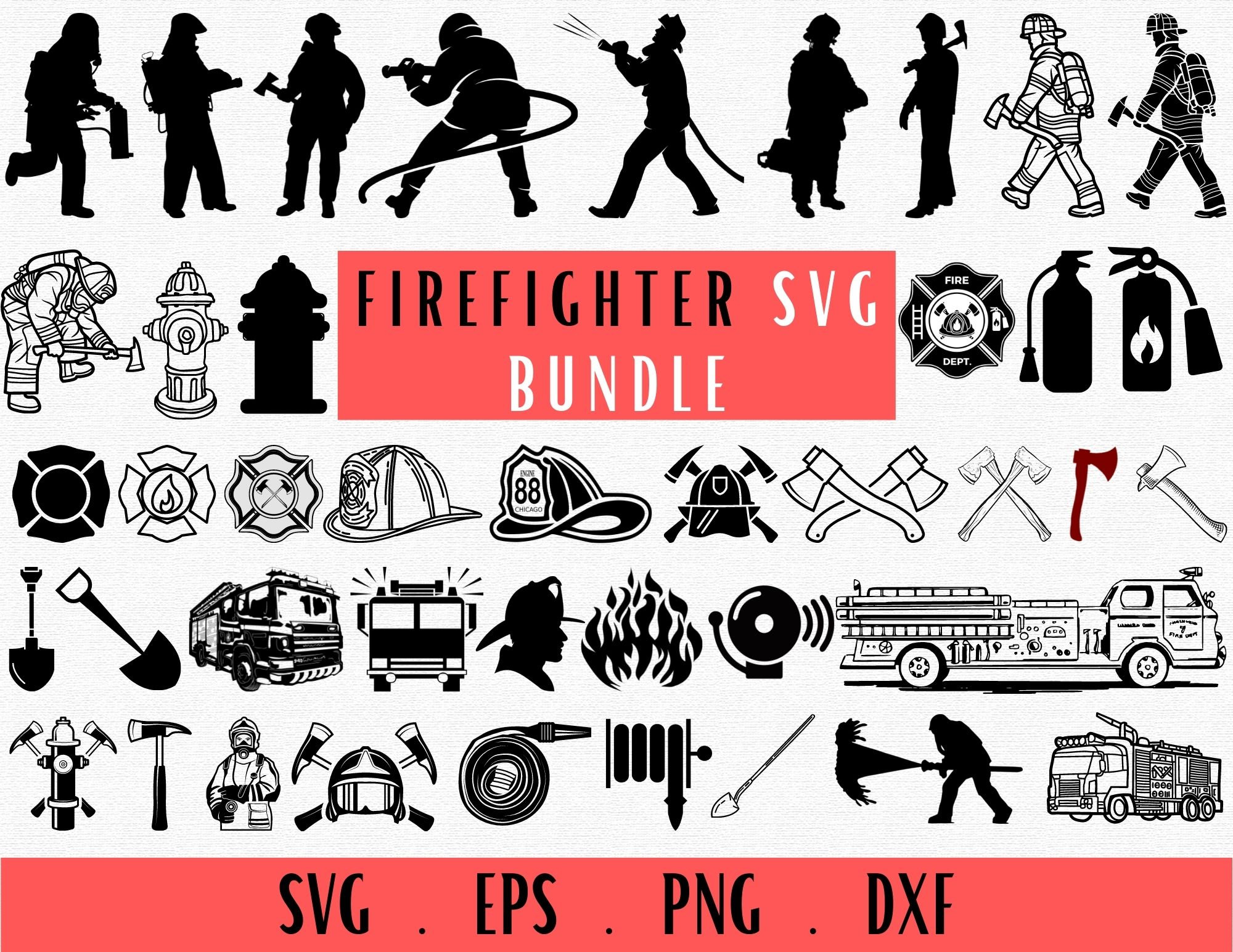 Firefighter Svg Fire Department Svg Firefighter Clipart - Etsy Norway
