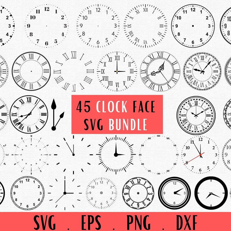 Clock Svg - Etsy