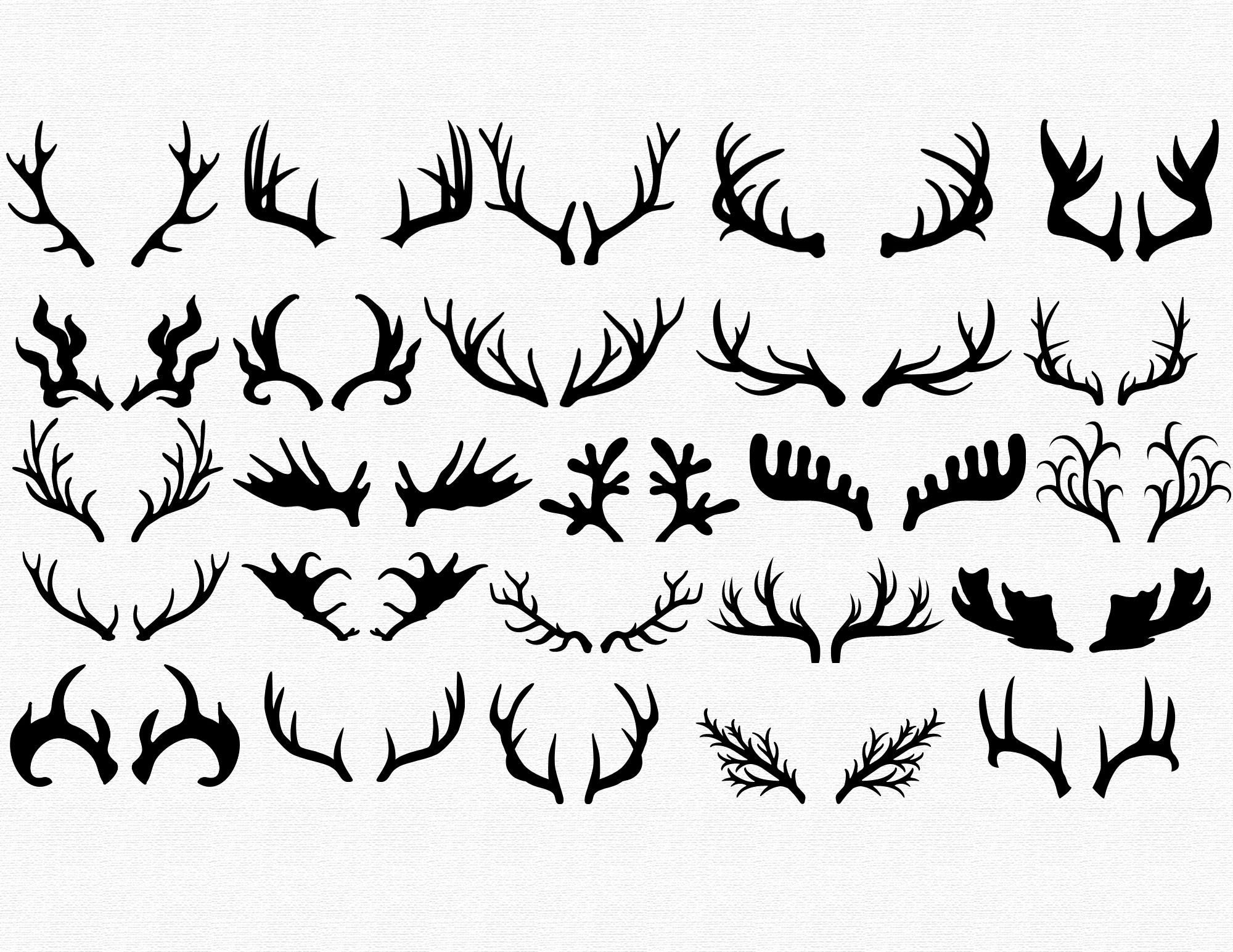 Deer Antlers Svg Deer Antlers Clipart Antlers Cut Files For Etsy