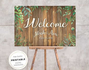 Eucalyptus Gold Wedding Table Signs Personalise With Any Text A5, A4 ...