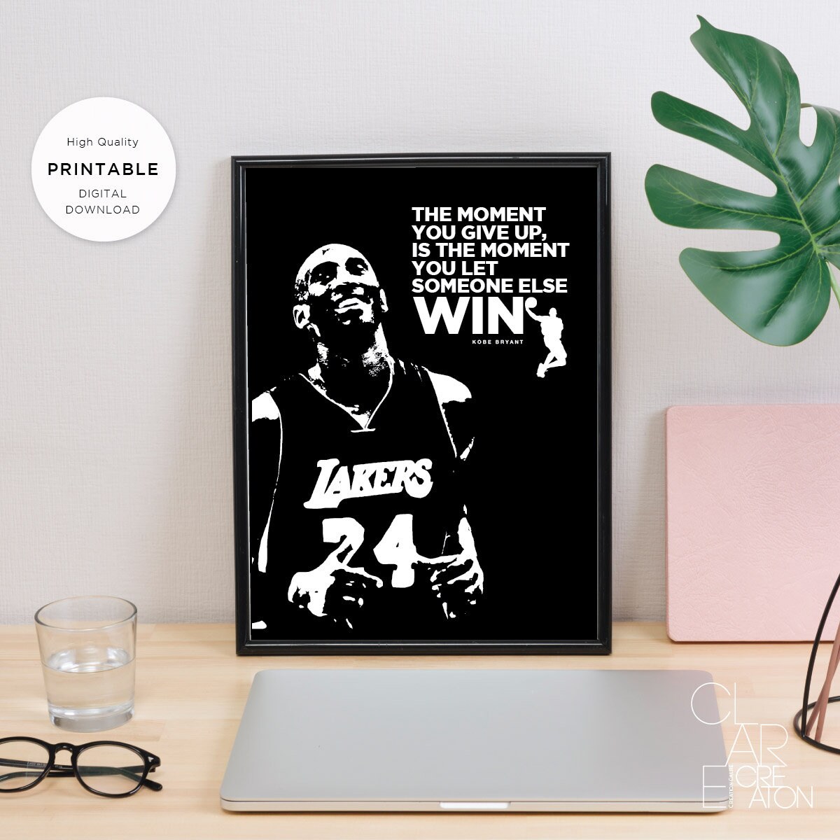 KOBE BRYANT Quote Printable Wall Art Printable Quote Living - Etsy