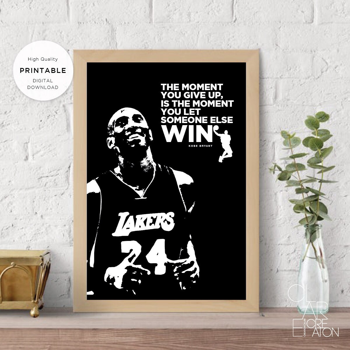 KOBE BRYANT Quote Printable Wall Art, Printable Quote, Living Room ...
