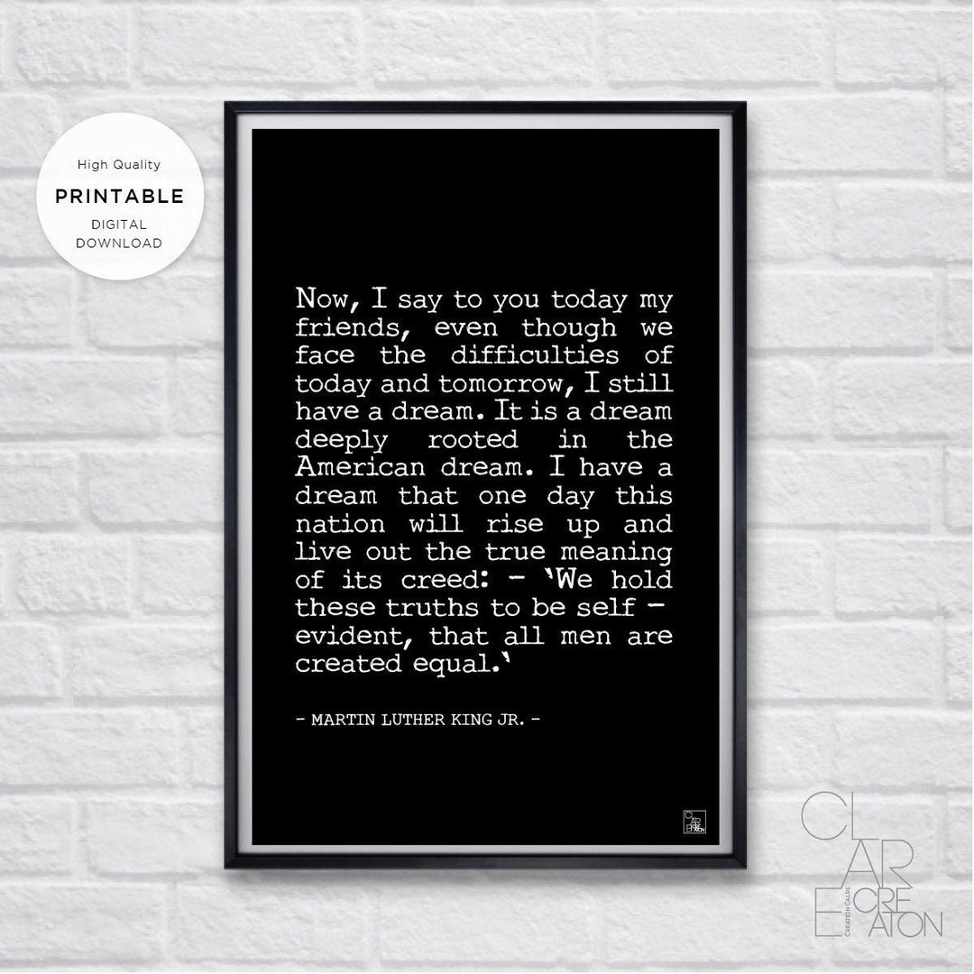 Martin Luther King Jr. Printable Wall Art, Printable Quote, Living Room ...