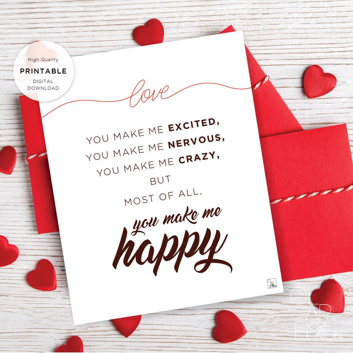 Printable Valentine s Day Letter Love Letter Valentines Etsy