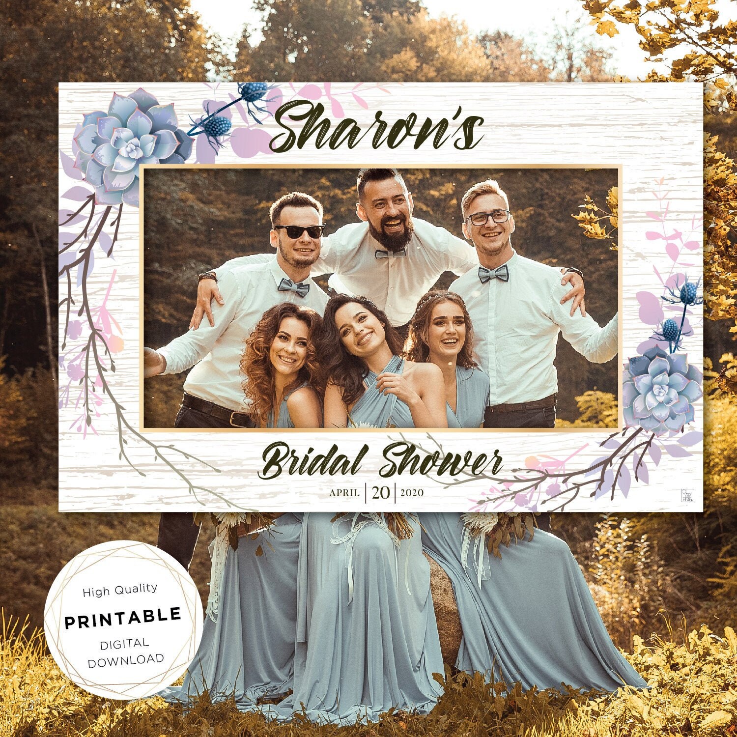 Horizontal Personalized Photo Booth Frame, Bridal Shower Photo Booth ...