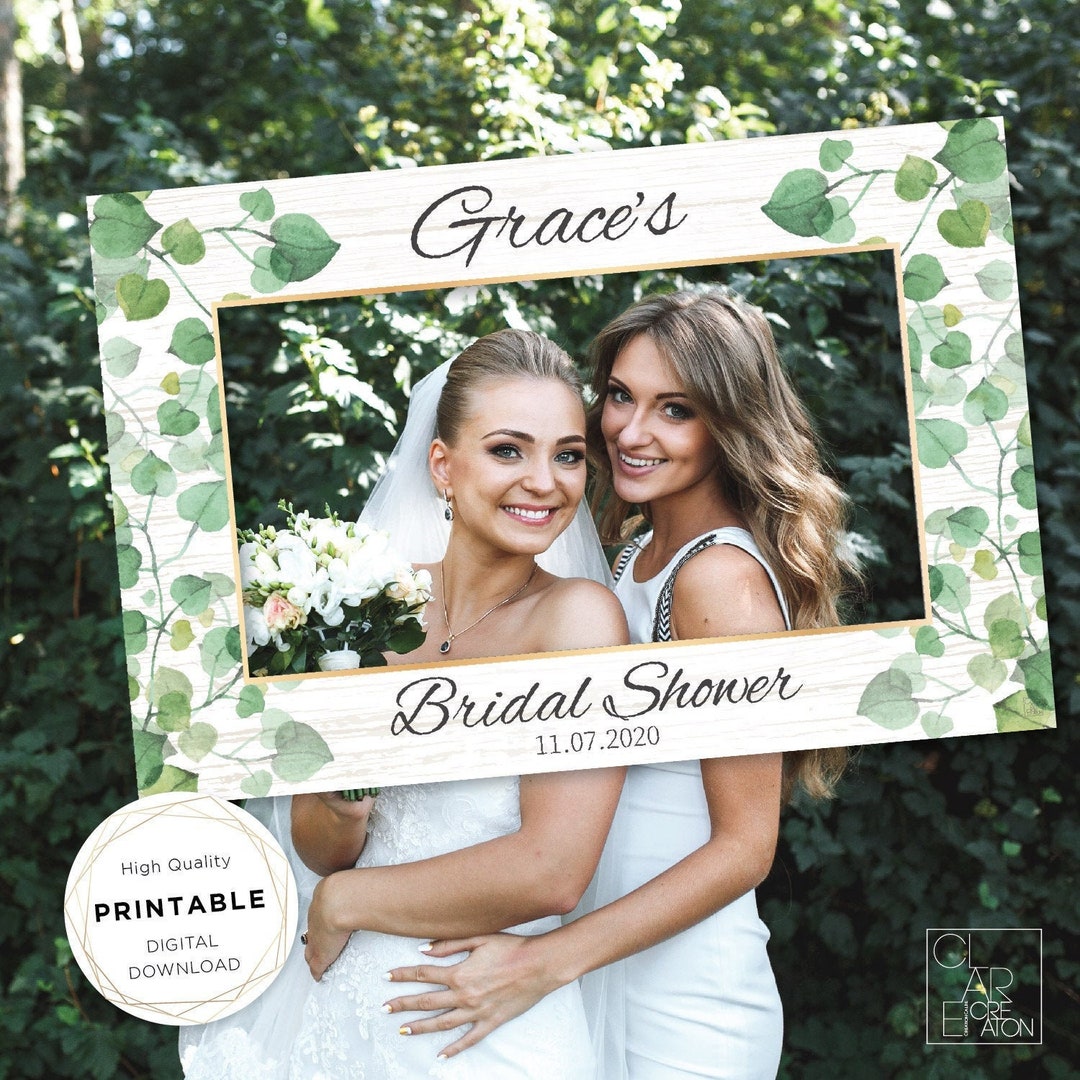 Horizontal Personalized Photo Booth Frame, Bridal Shower Photo Booth ...