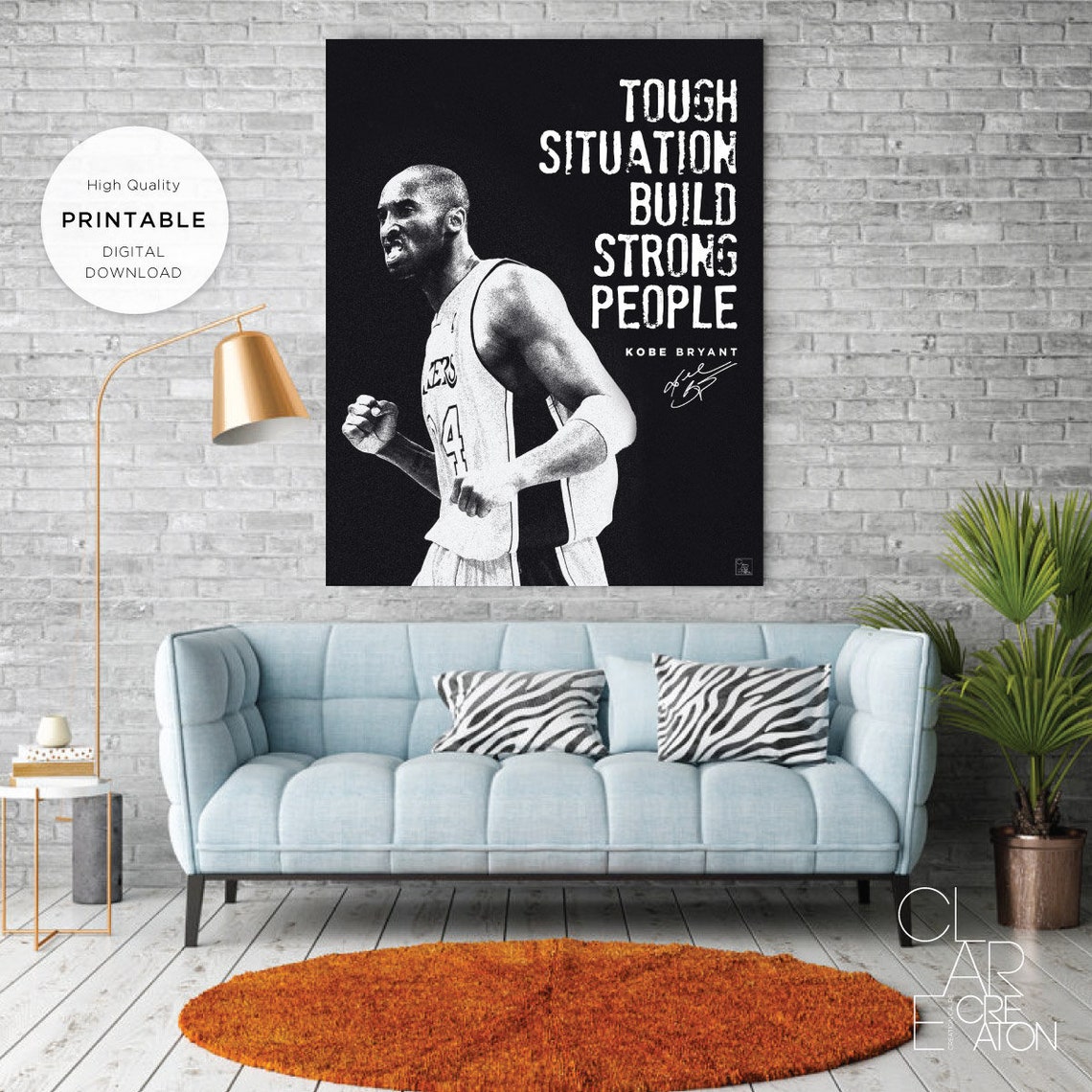 KOBE BRYANT Quote Printable Wall Art Printable Poster Living | Etsy